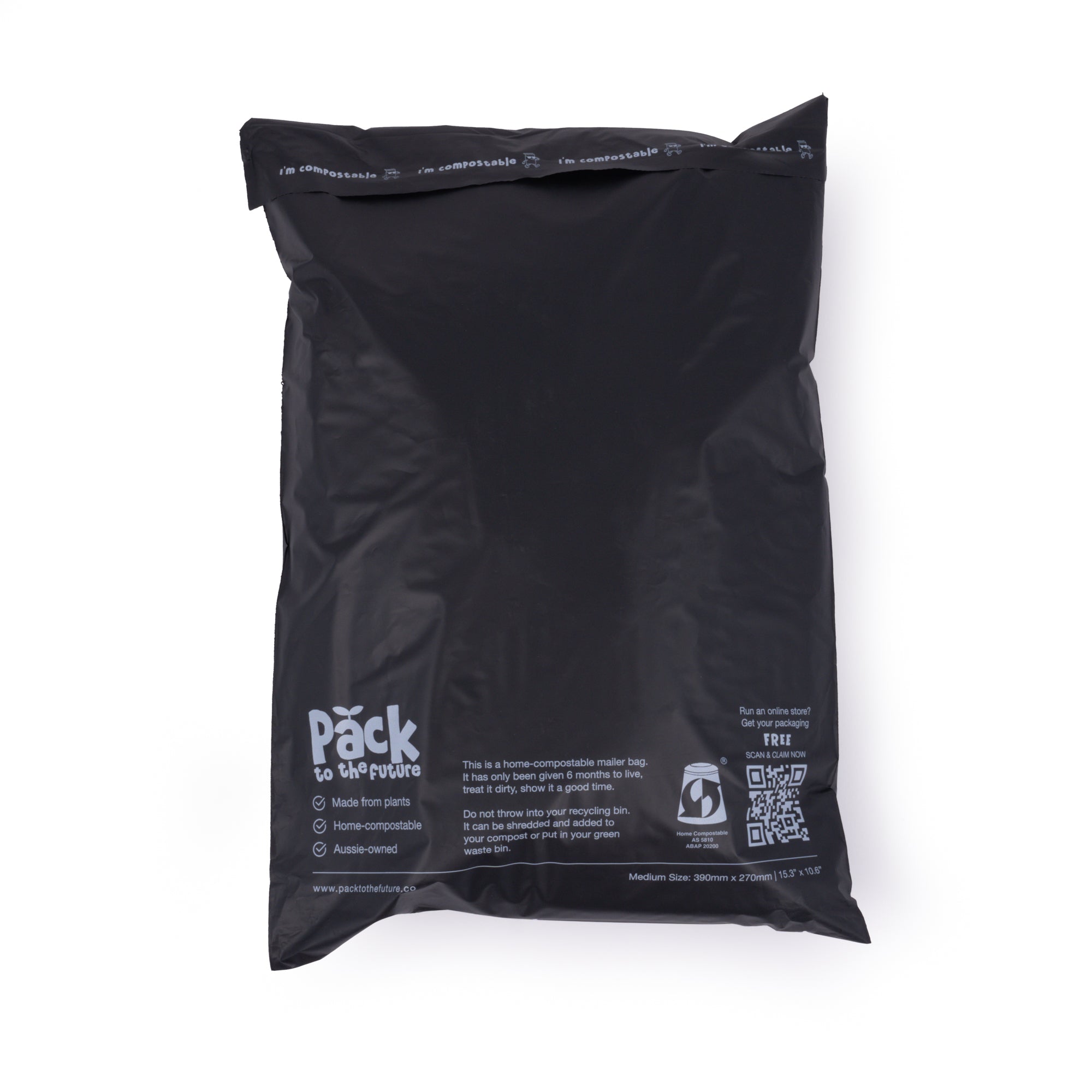 Compostable Mailer Medium Black – Pack to the Future